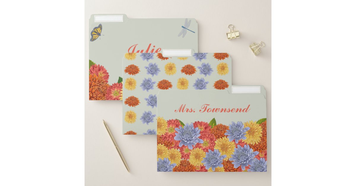 Autumn Spice Collection File Folders - Set of 3 | Zazzle