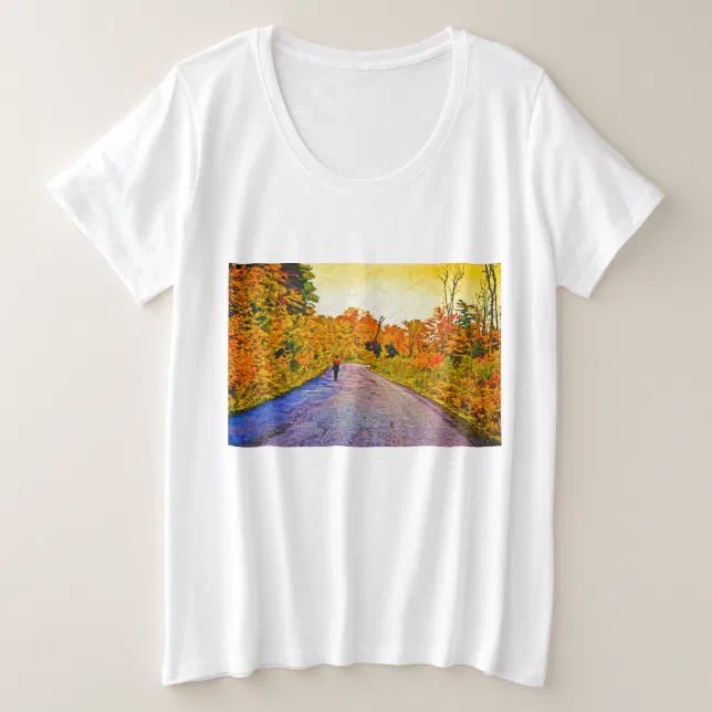 Autumn Stroll Plus Size T-Shirt | Zazzle