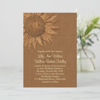 Autumn Sunflower Wedding Invitation | Zazzle