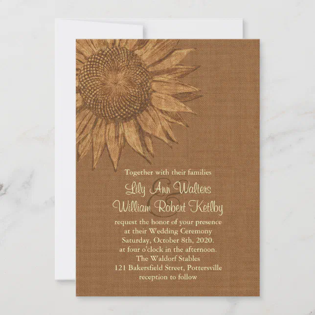 Autumn Sunflower Wedding Invitation | Zazzle