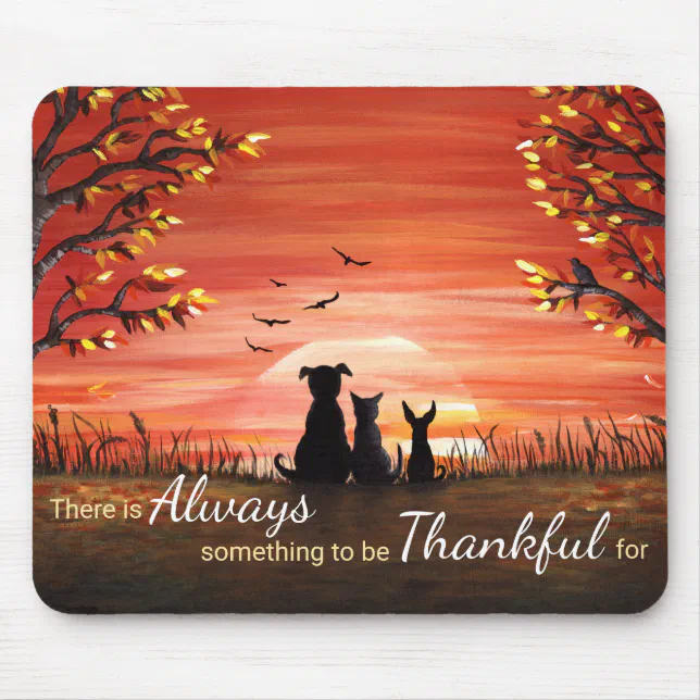 Autumn Sunset Always Thankful Mouse Pad | Zazzle