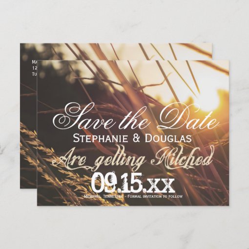 Autumn Sunset Fall Save the Date Postcards | Zazzle