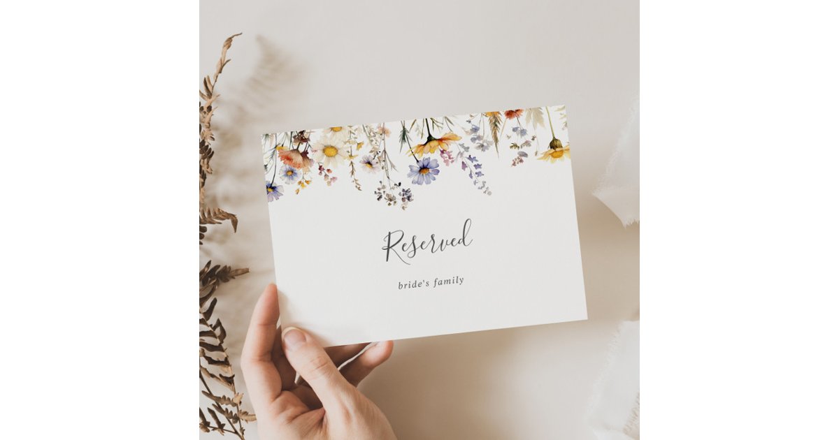 Autumn Sunshine Wildflower Wedding Reserved Sign | Zazzle