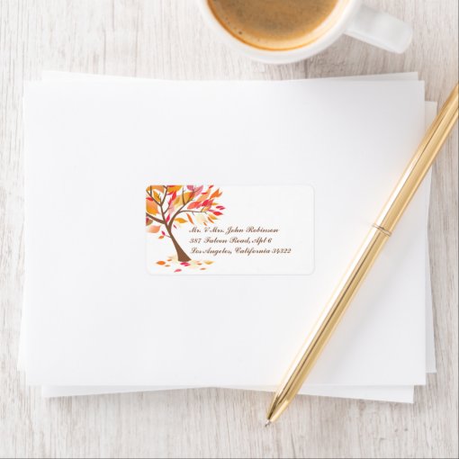 Autumn Theme Tree Shipping Labels | Zazzle