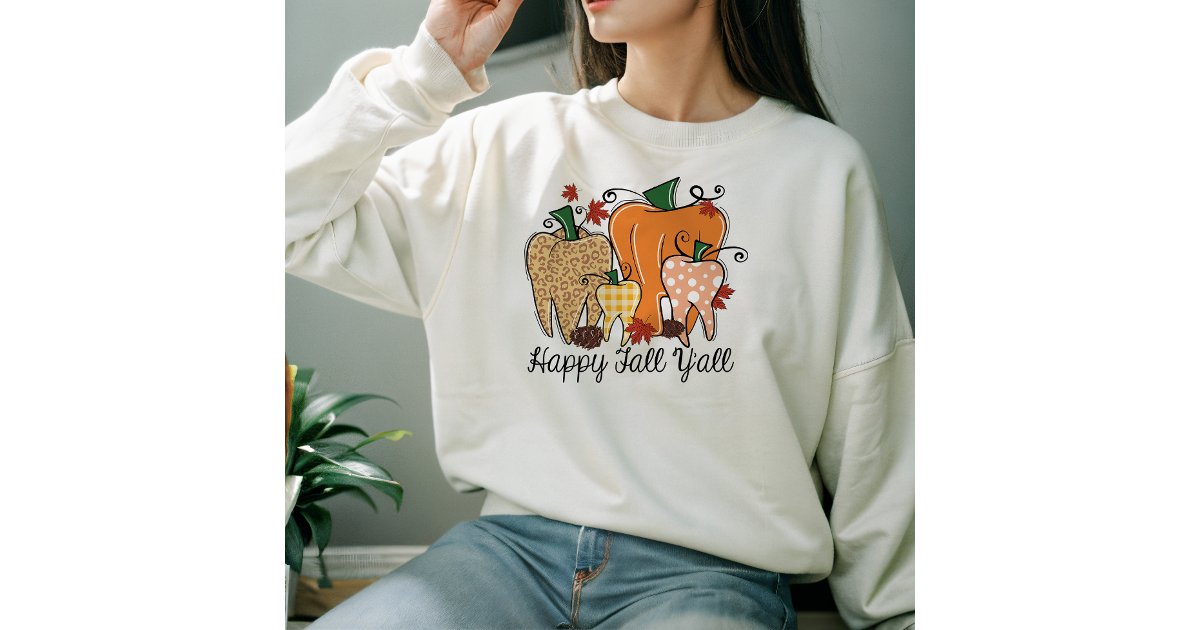 AUTUMN THEMED HAPPY F'ALL Y'ALL PUMPKIN SWEATSHIRT | Zazzle