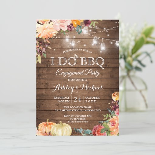 Autumn Themed I DO BBQ Engagement Party Invitation | Zazzle