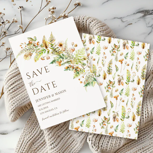 Autumn Tree Branches Leaves Fall Save The Date Invitation | Zazzle