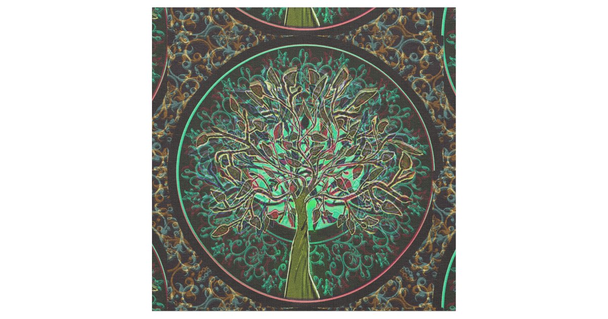 Autumn Tree Fabric | Zazzle