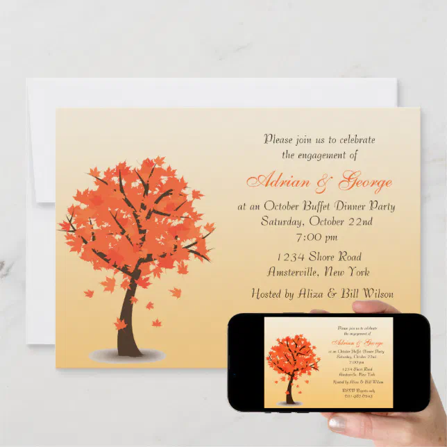 Autumn Tree Invitation | Zazzle