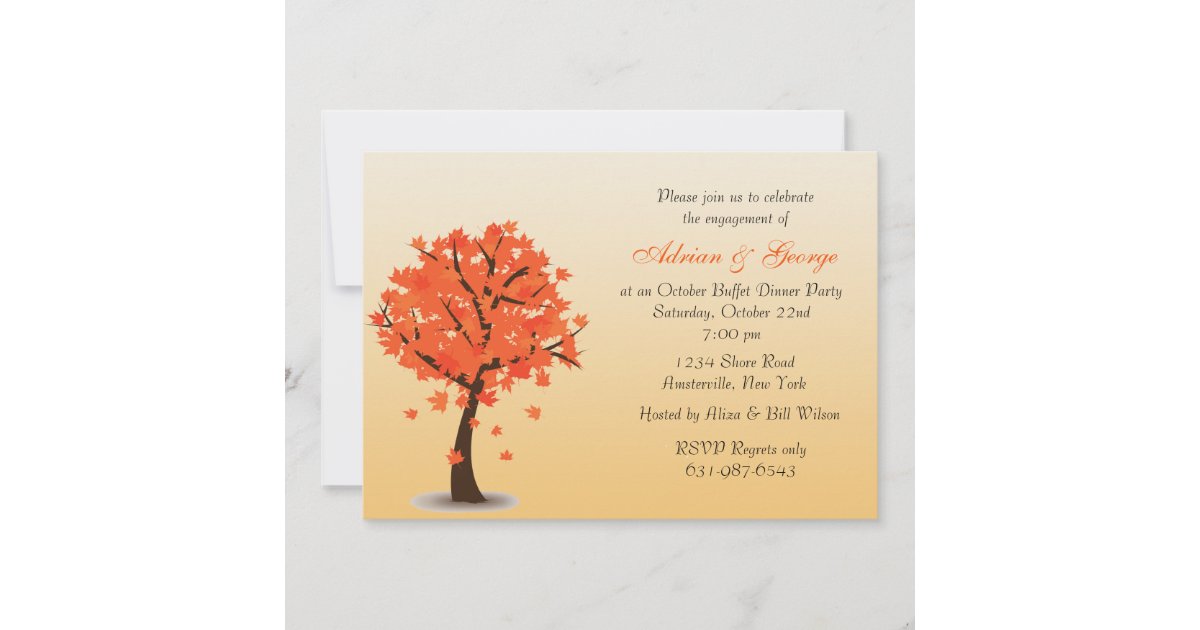 Autumn Tree Invitation | Zazzle