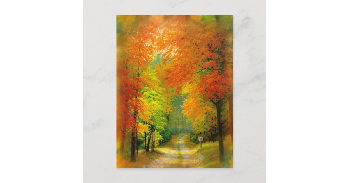 Autumn Walk Postcard | Zazzle