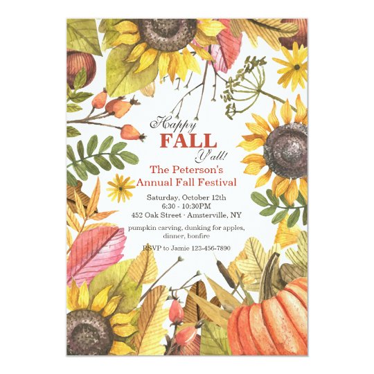 Autumn Watercolor Invitation | Zazzle.com