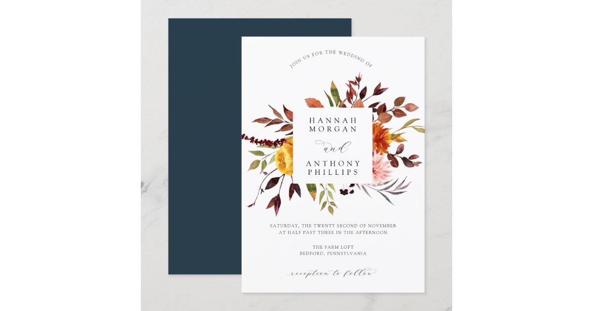 Autumn Wedding invitation | Zazzle