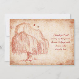 Autumn Willow Tree Wedding Invitation | Zazzle