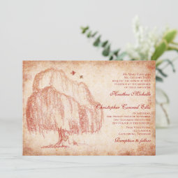 Autumn Willow Tree Wedding Invitation | Zazzle