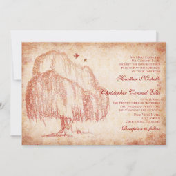 Autumn Willow Tree Wedding Invitation | Zazzle