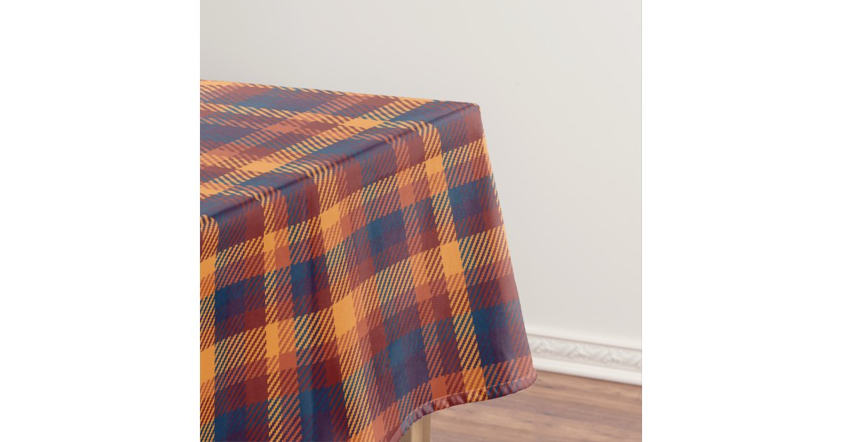 Autumnal Fall Earth Tones Rustic Plaid Pattern Tablecloth | Zazzle