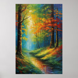 Autumn's Palette, A Lush Forest Poster | Zazzle