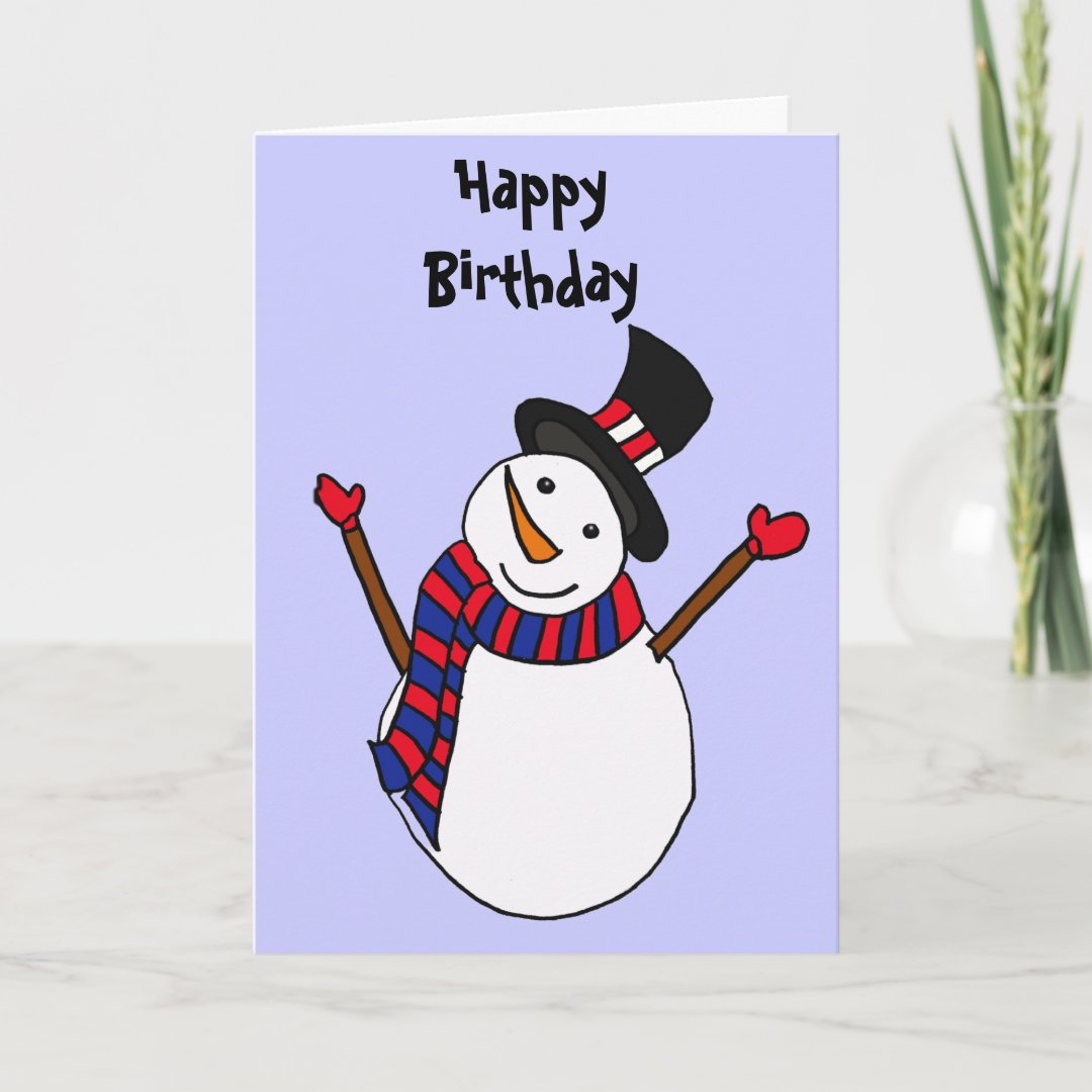AV-Happy Snowman Birthday Card | Zazzle