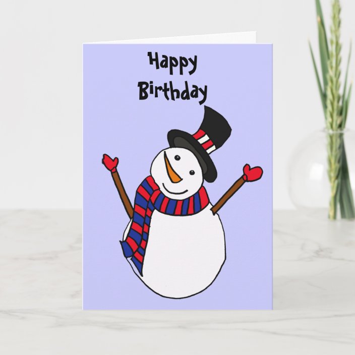 AV-Happy Snowman Birthday Card | Zazzle.com