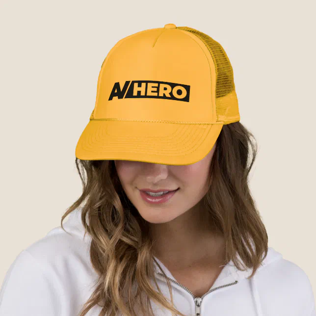 AV HERO YELLOW TRUCKER HAT | Zazzle