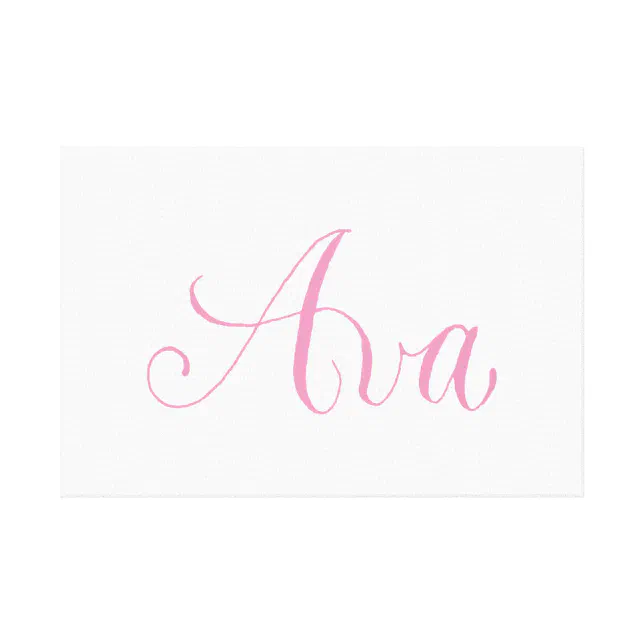 Ava - Modern Calligraphy Name Design Canvas Print | Zazzle