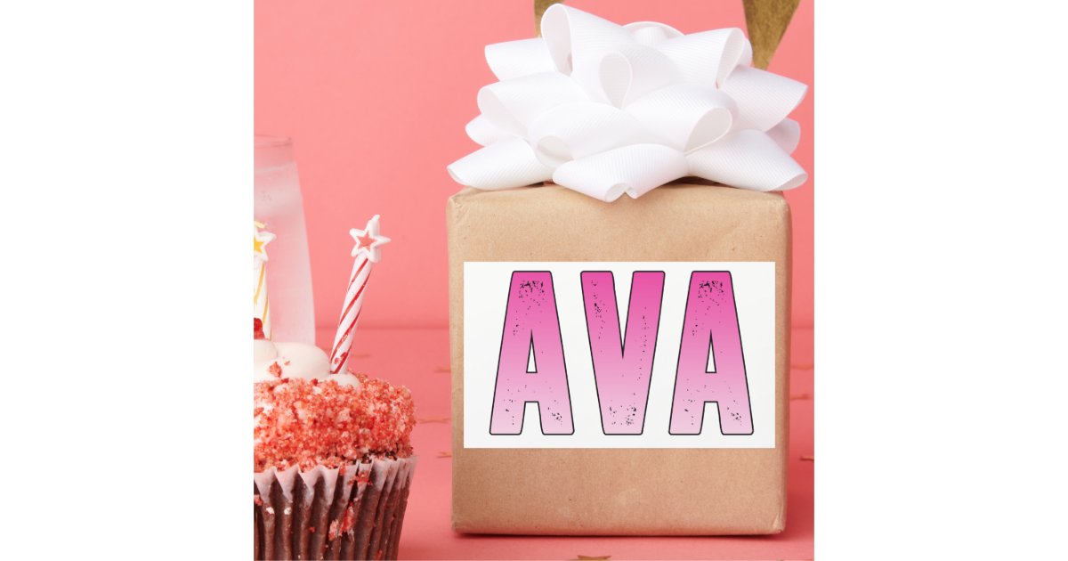 Ava pink name rectangular sticker | Zazzle