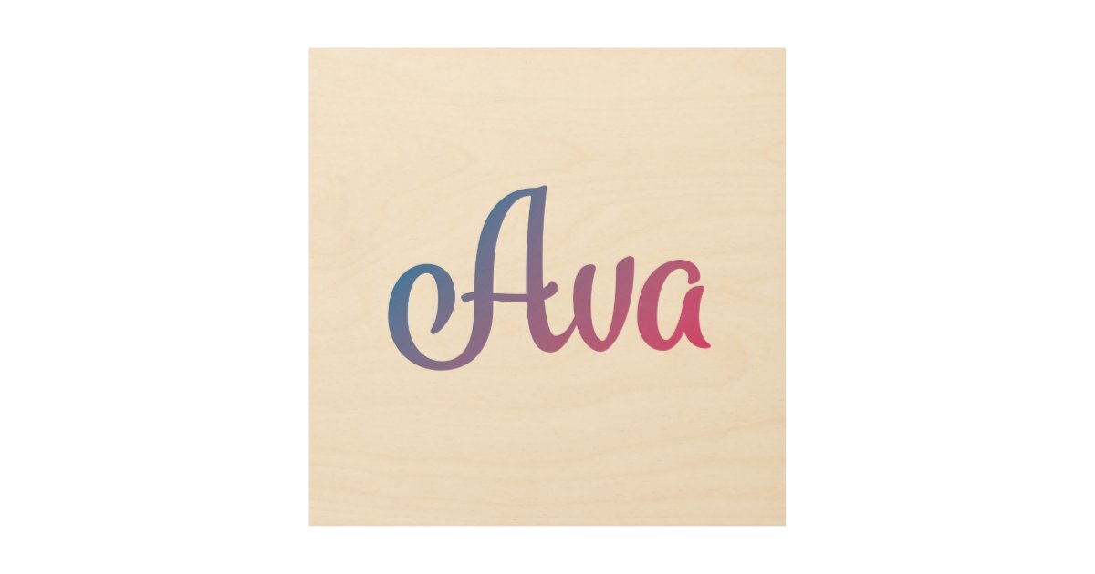 Ava Stylish Cursive Wood Wall Art Zazzle