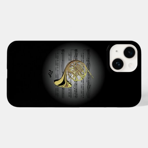 Avant Garde French Horn on Globe with Sheet Music Case-Mate iPhone Case ...