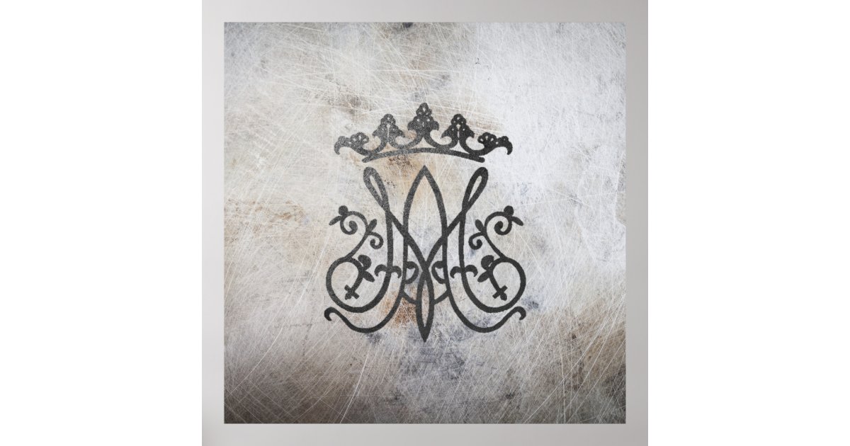 Ave Maria Monogram Poster | Zazzle