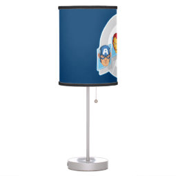 Avengers Character Faces Over Logo Table Lamp | Zazzle