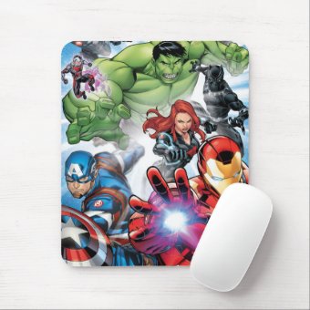 Avengers Classics | Avengers Assemble Into Action Mouse Pad | Zazzle