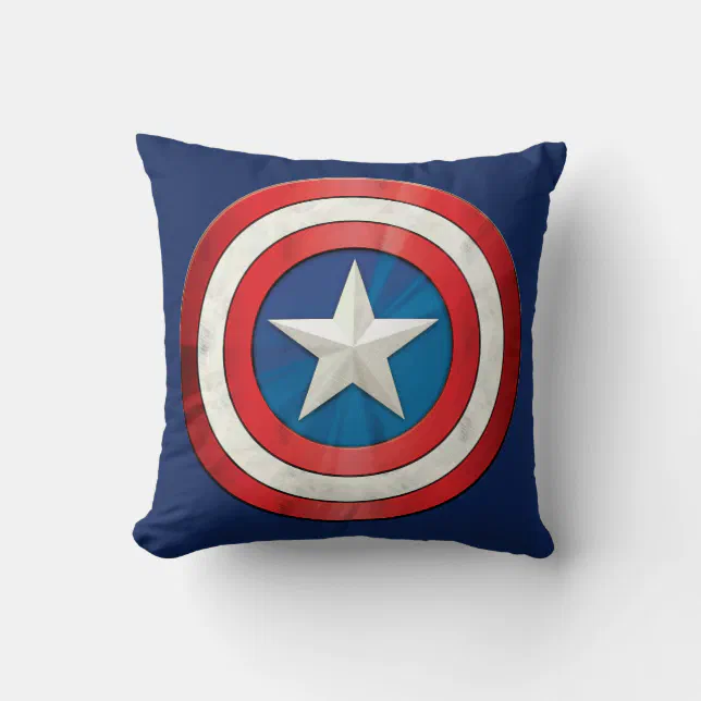 Avengers Classics | Captain America Brushed Shield Throw Pillow | Zazzle