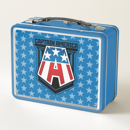 Avengers Classics | Captain America Patriotic Icon Metal Lunch Box | Zazzle