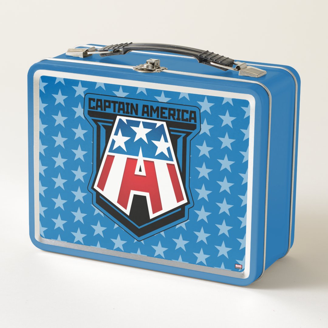 Avengers Classics | Captain America Patriotic Icon Metal Lunch Box | Zazzle
