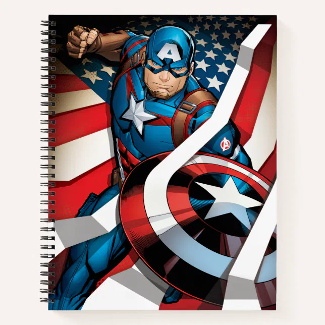Avengers Classics | Captain America With Stripes Notebook | Zazzle