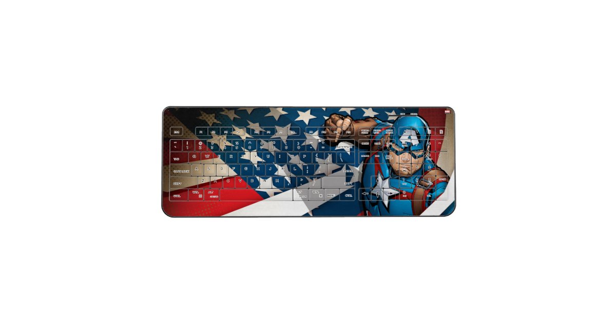 Avengers Classics | Captain America With Stripes Wireless Keyboard | Zazzle