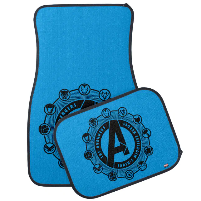 Avengers Classics | Earth's Mightiest Heroes Icons Car Floor Mat | Zazzle