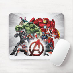 Avengers Classics | Glowing Logo Avengers Group Mouse Pad | Zazzle