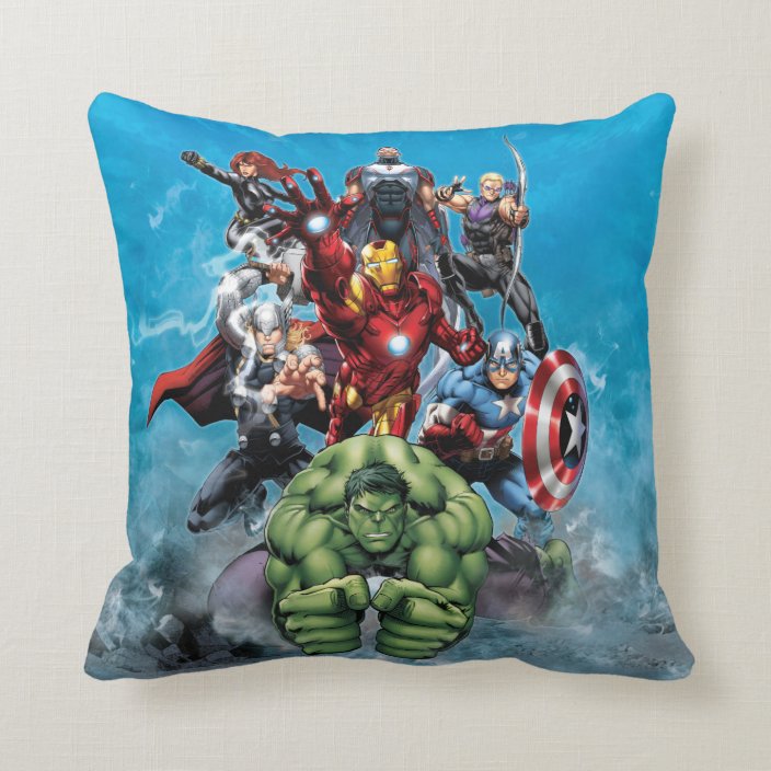 Avengers Classics | Hulk Leading Avengers Throw Pillow | Zazzle.com