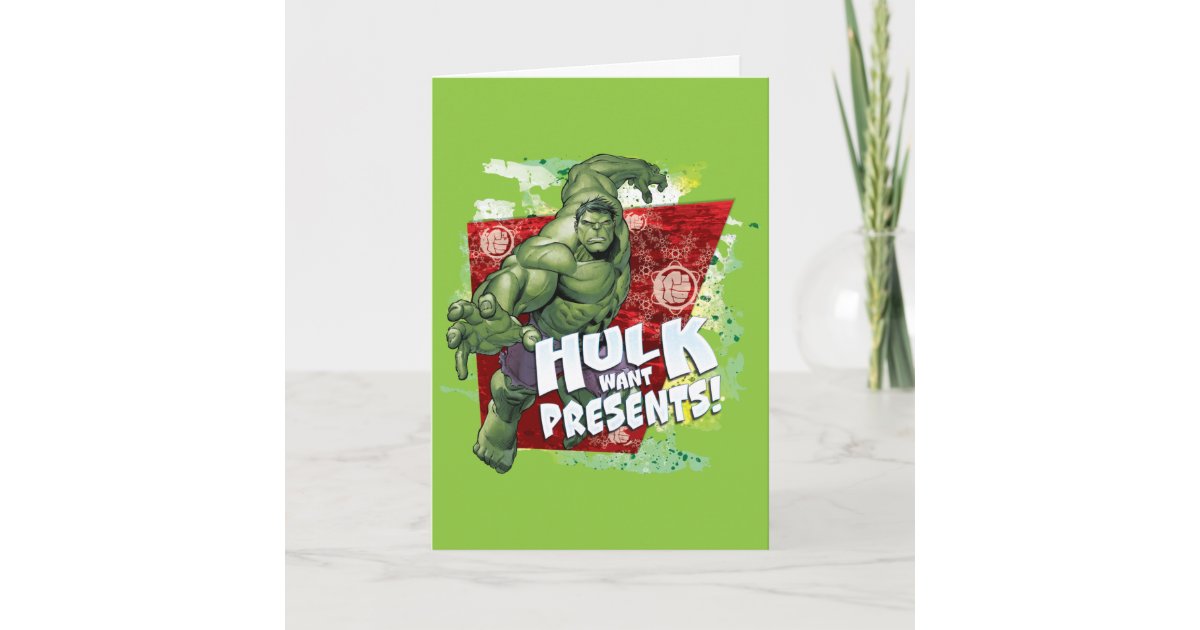 Avengers Classics | Hulk Want Presents! Card | Zazzle
