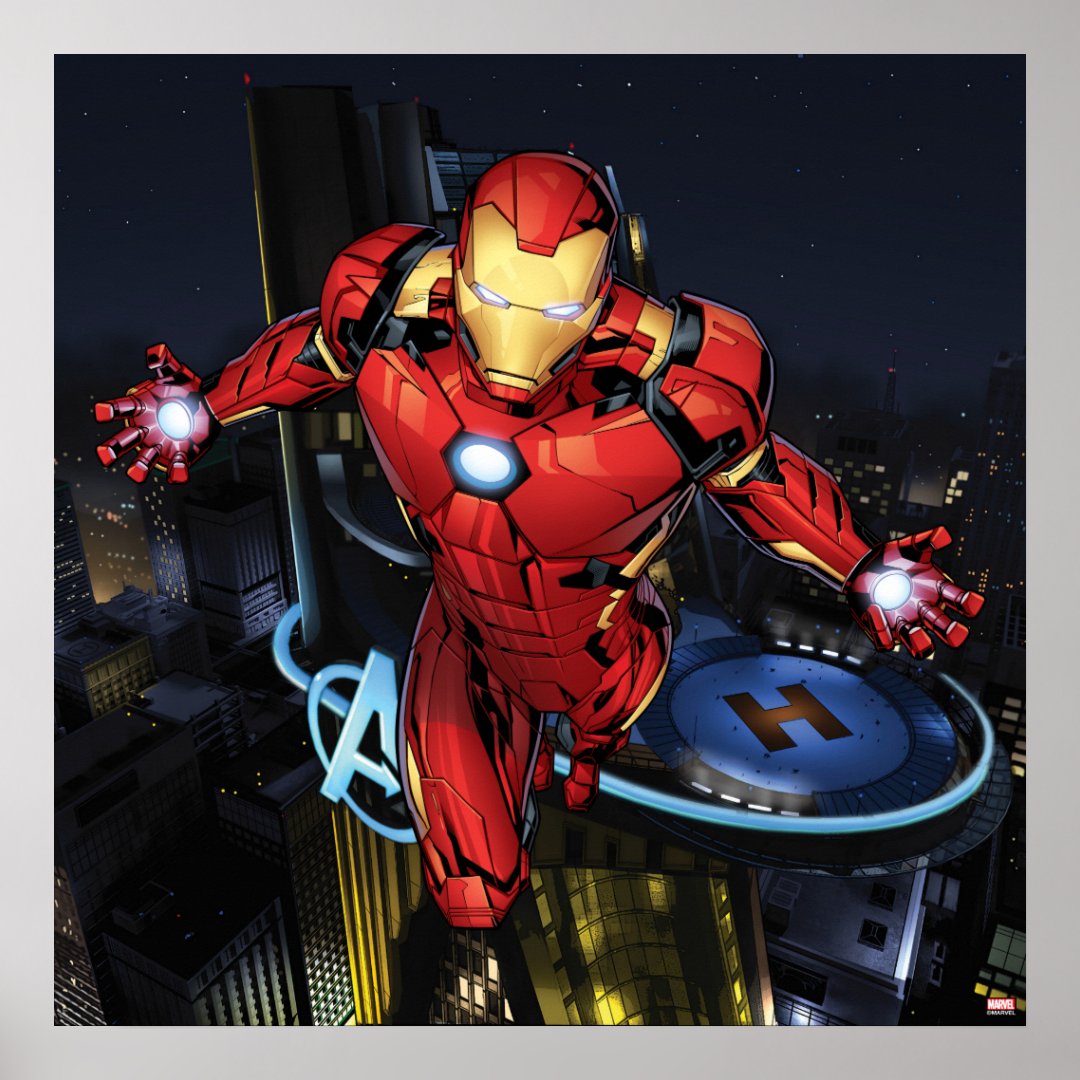 Avengers Classics | Iron Man Flying Forward Poster | Zazzle