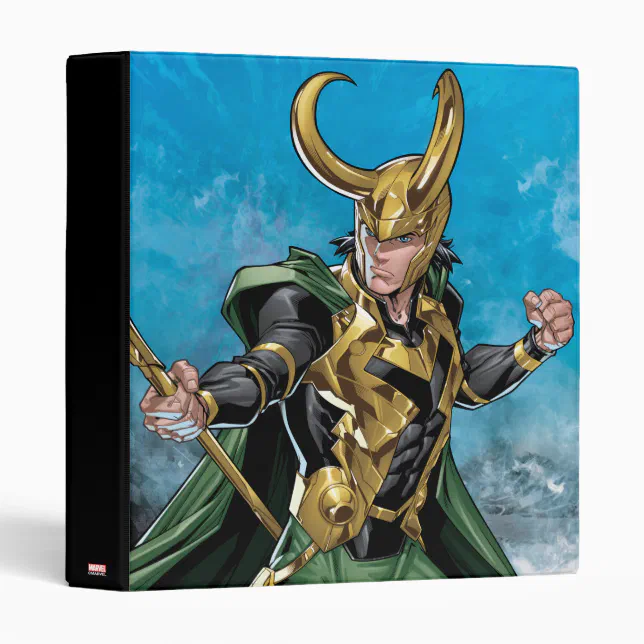 Avengers Classics | Loki With Staff 3 Ring Binder | Zazzle