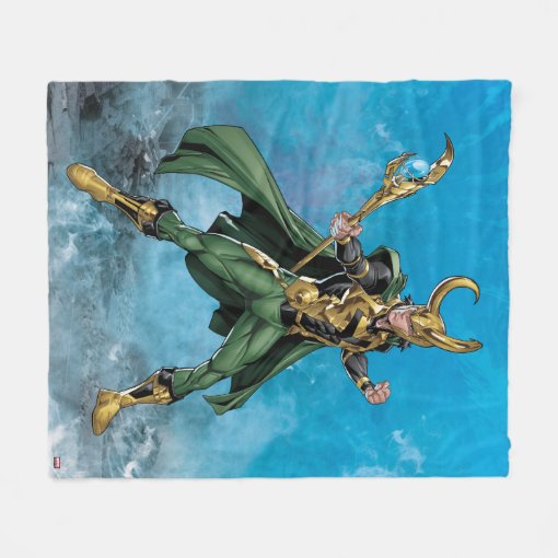 Avengers Classics | Loki With Staff Fleece Blanket | Zazzle