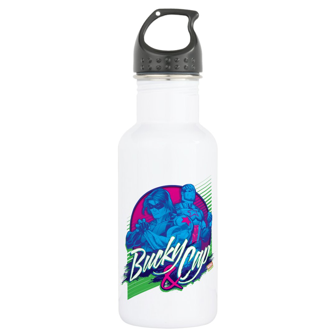 Avengers Classics | Neon Bucky & Cap Graphic Stainless Steel Water ...