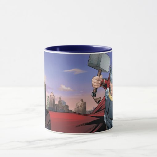 Avengers Classics | Thor Leaping With Mjolnir Mug | Zazzle