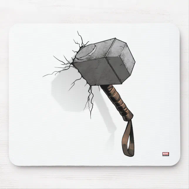 Avengers Classics | Thor's Hammer Struck Mouse Pad | Zazzle