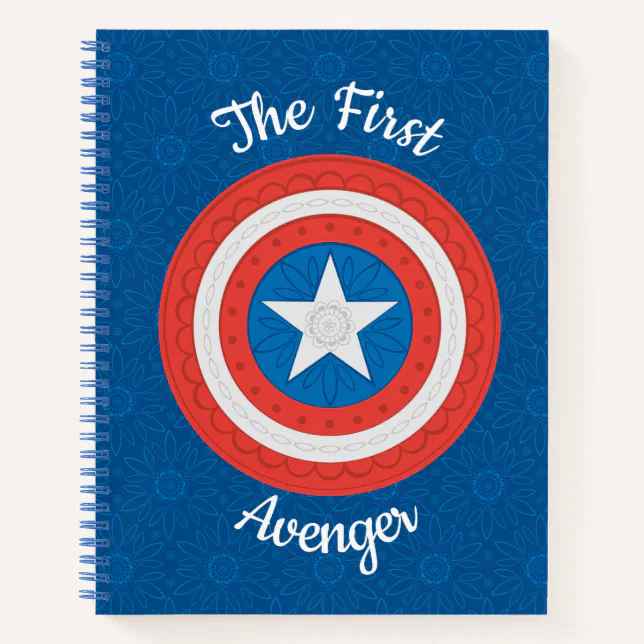 Avengers | Floral Captain America Logo Notebook | Zazzle