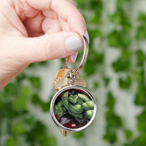 Avengers Hulk Smashing Through Bricks Keychain | Zazzle