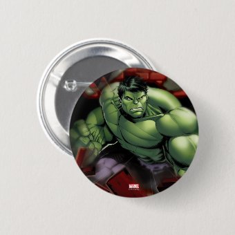 Avengers Hulk Smashing Through Bricks Pinback Button | Zazzle